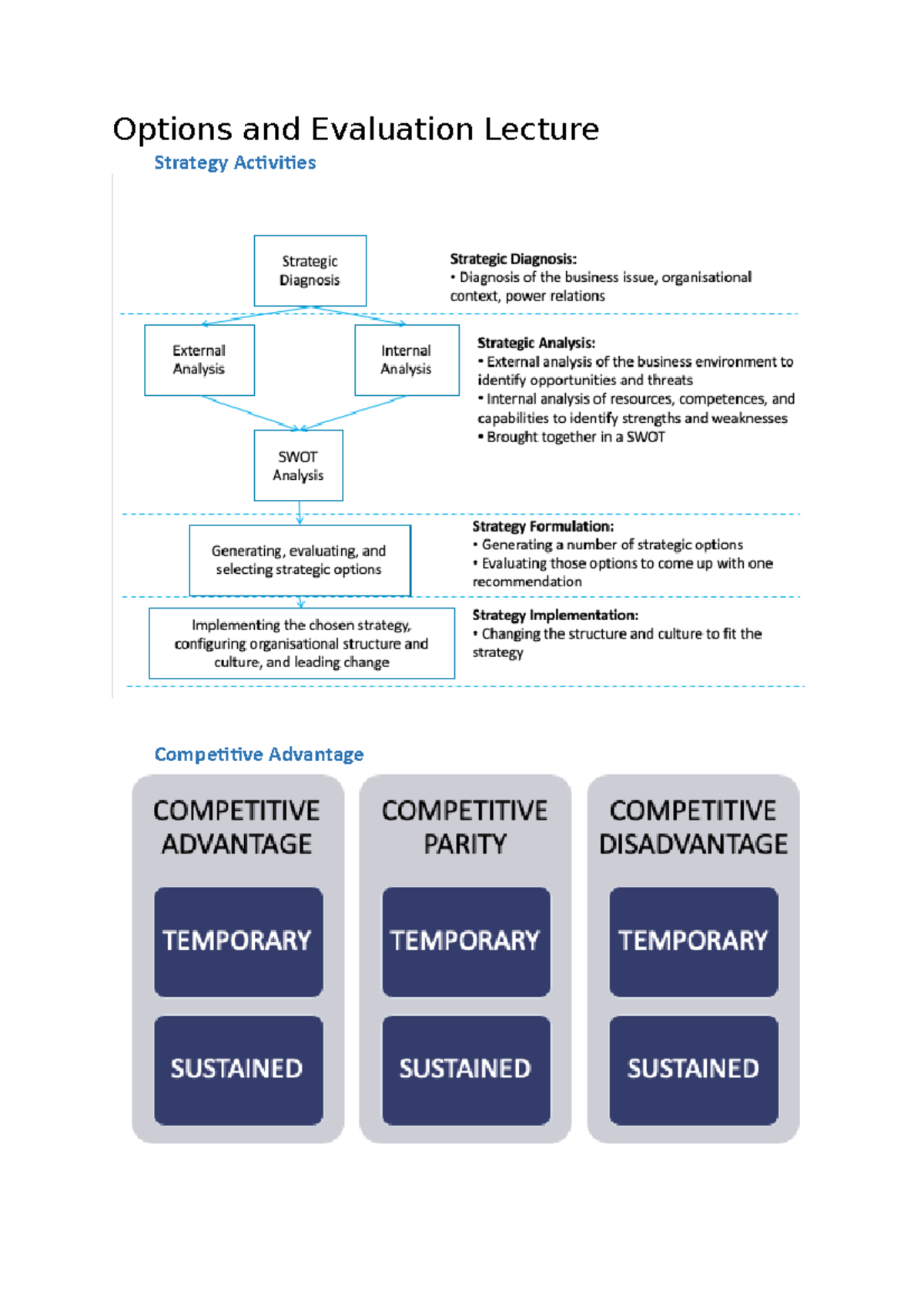 Options and Evaluation Lecture 8 - Options and Evaluation Lecture ...