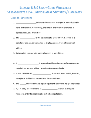 Lessons 1 and 2 - Student Study Guide Worksheet-1 - LESSONS 1 & 2 STUDY ...