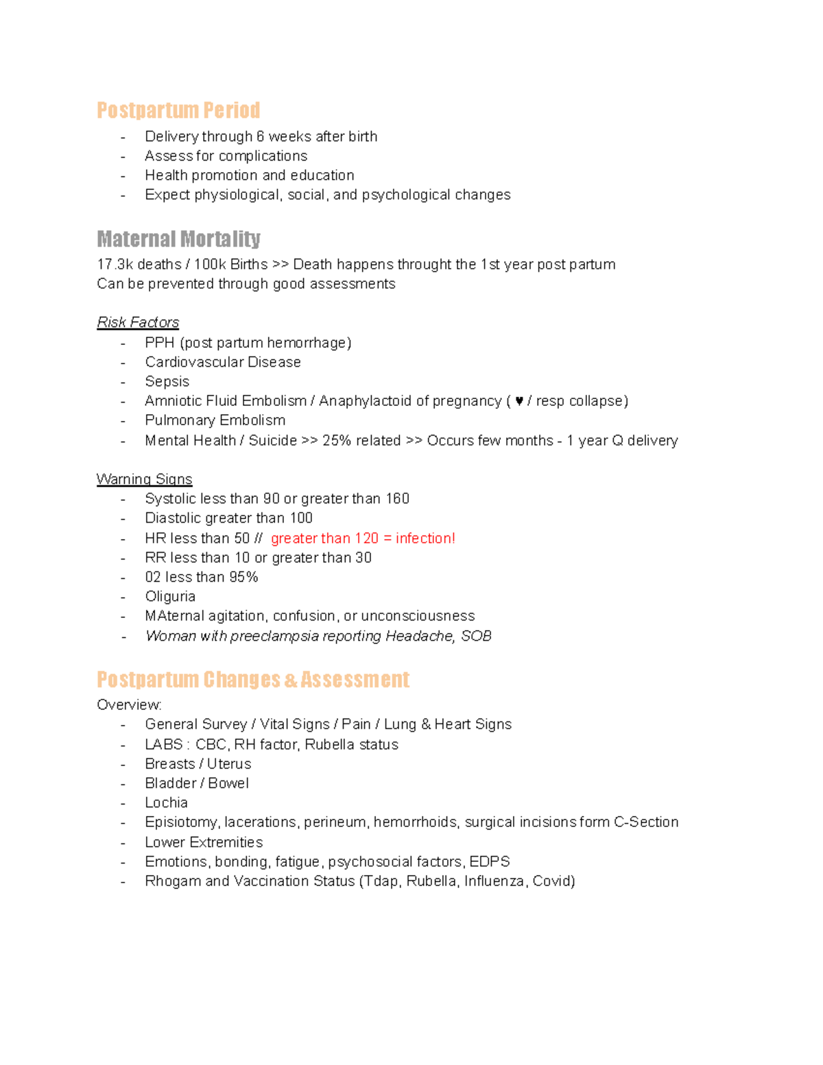 FILE 2373 - Postpartum Care notes - Postpartum Period Delivery through ...