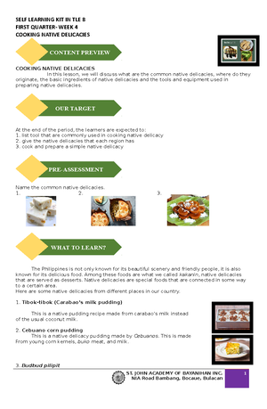 Lesson 3 - technology and livelihood education 3 - FIRST QUARTER- WEEK ...