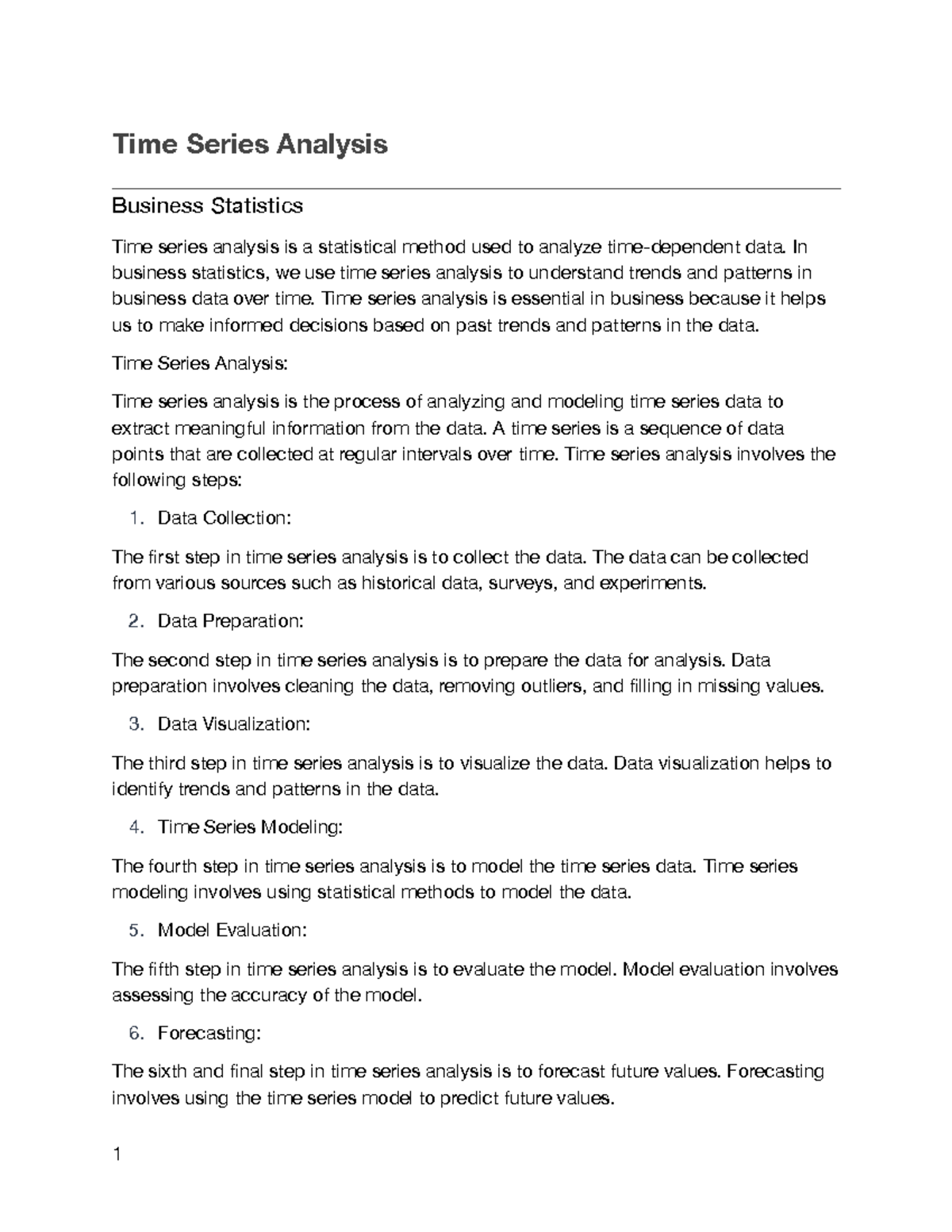 Time Series Analysis - Time Series Analysis Business Statistics Time ...