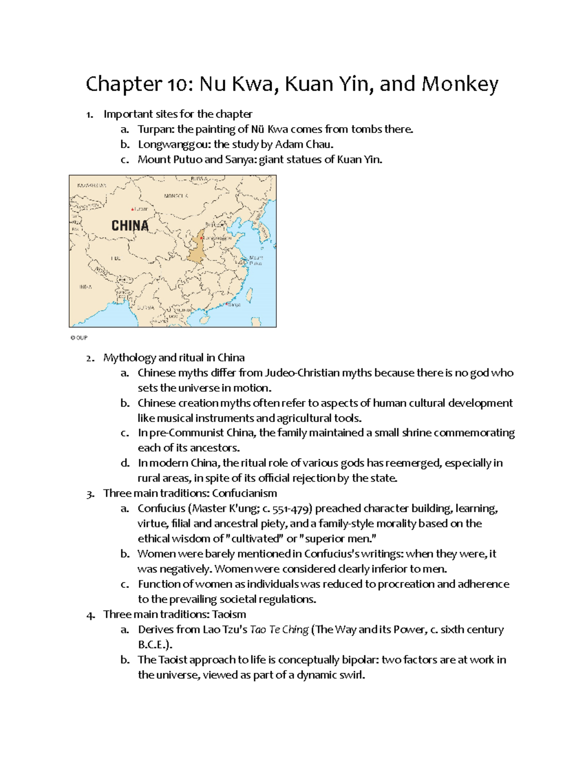 Chapter 10: Nu Kwa Kuan Yin and Monkey - Studocu