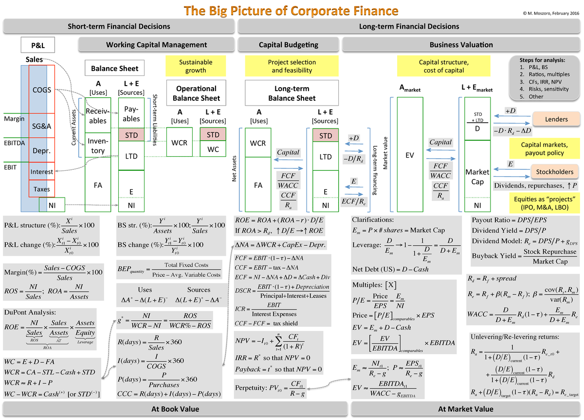 Big Picture of Corporate Finance - COGS Interest Taxes Sales FA Inven ...