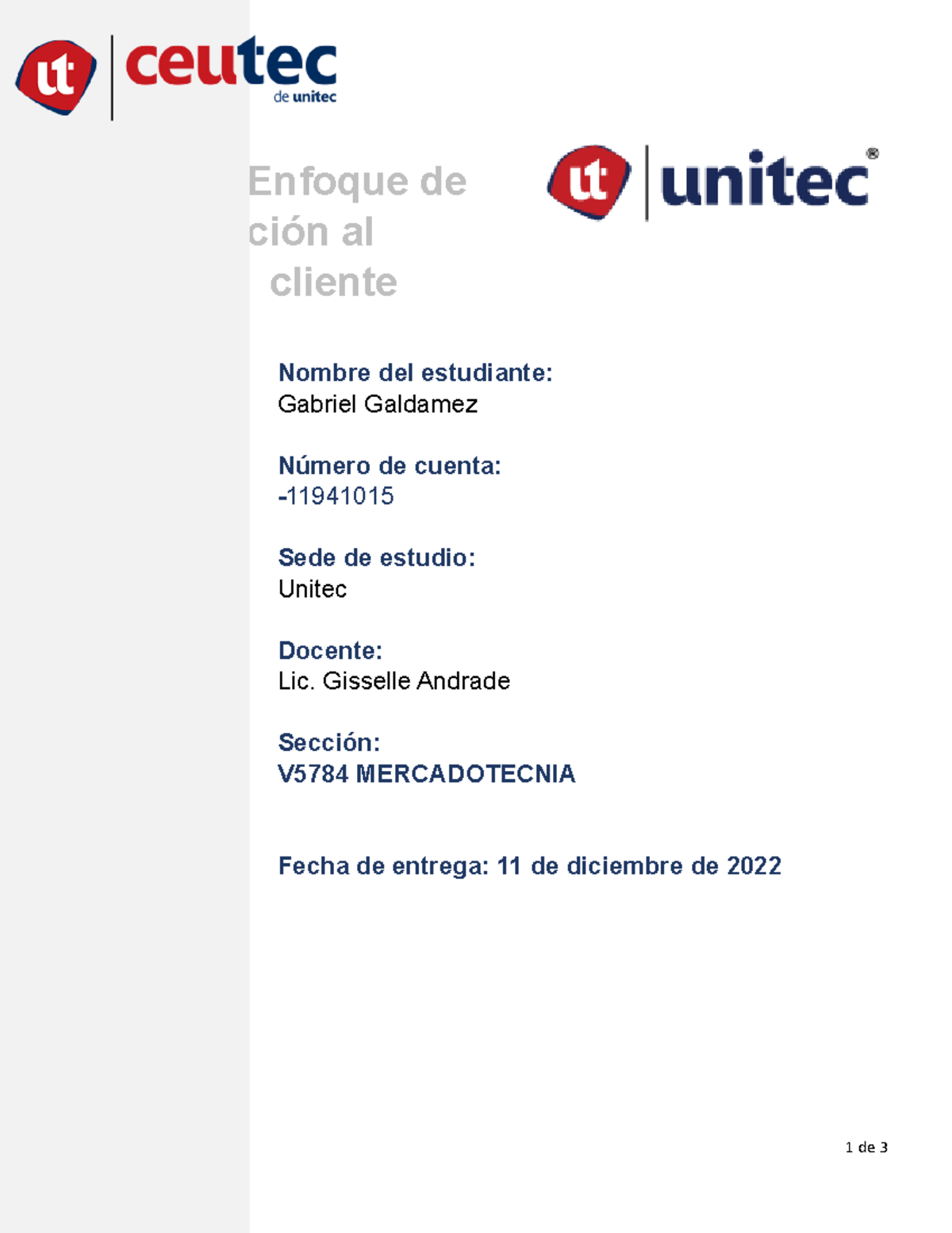 Tarea 9 S9 Gabriel Galdamez mercadotecnia - Enfoque de orientación al a ...