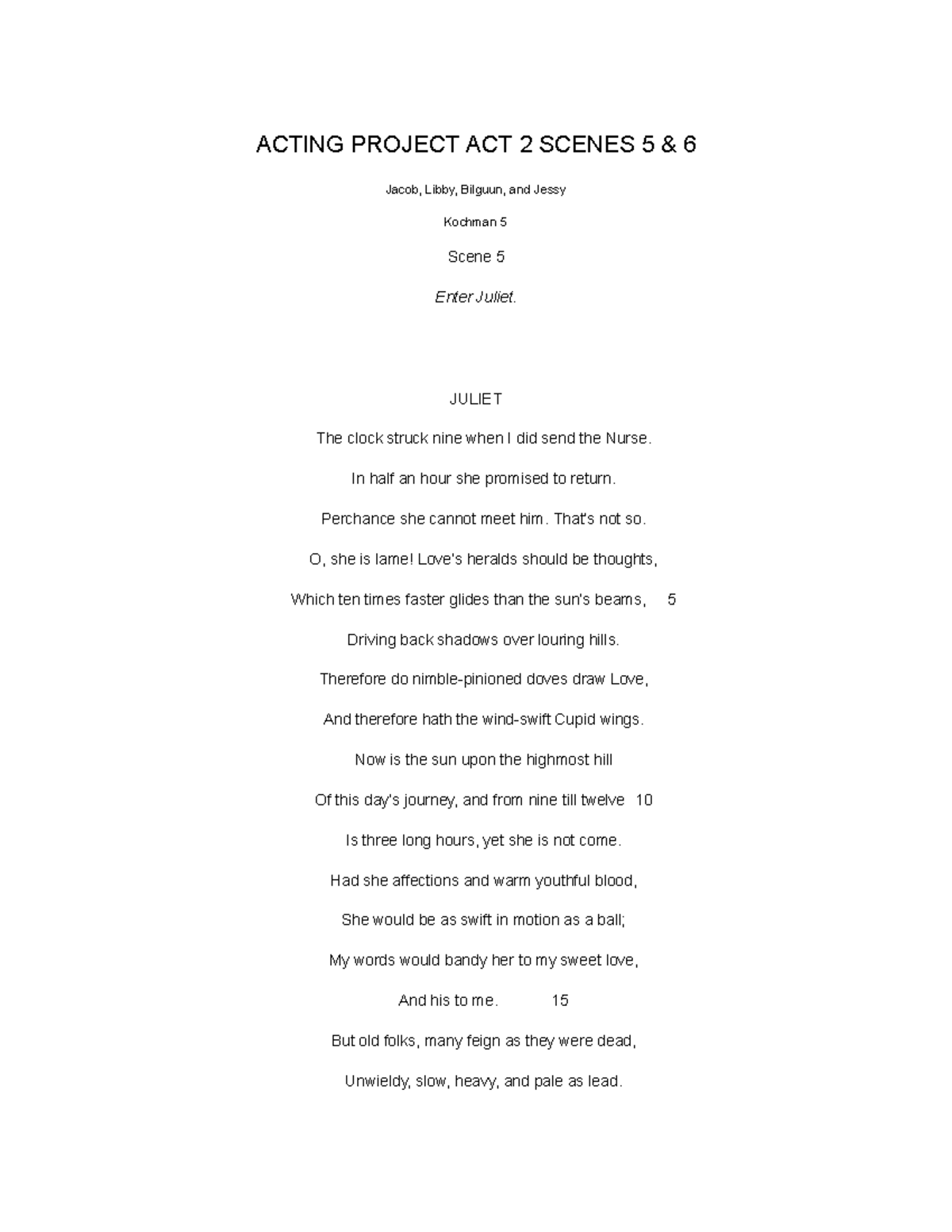 Act 2 Scene 5 & 6 - This is Act 2 Sc 5 & 6 cheat sheet for Romeo and ...