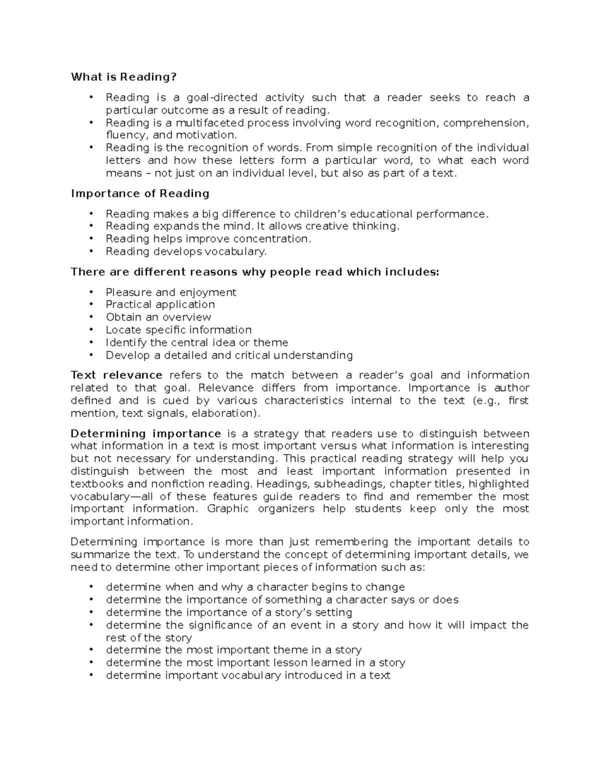 What is Reading - What is Reading? Reading is a goal-directed activity ...