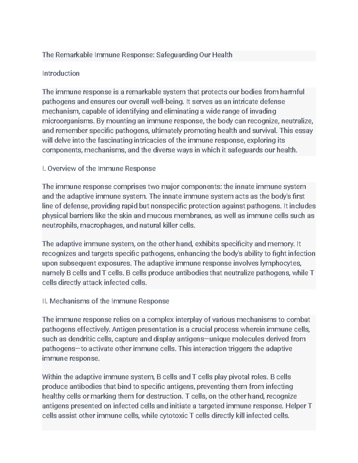 The Remarkable Immune Response Safeguarding Our Health - The Remarkable ...