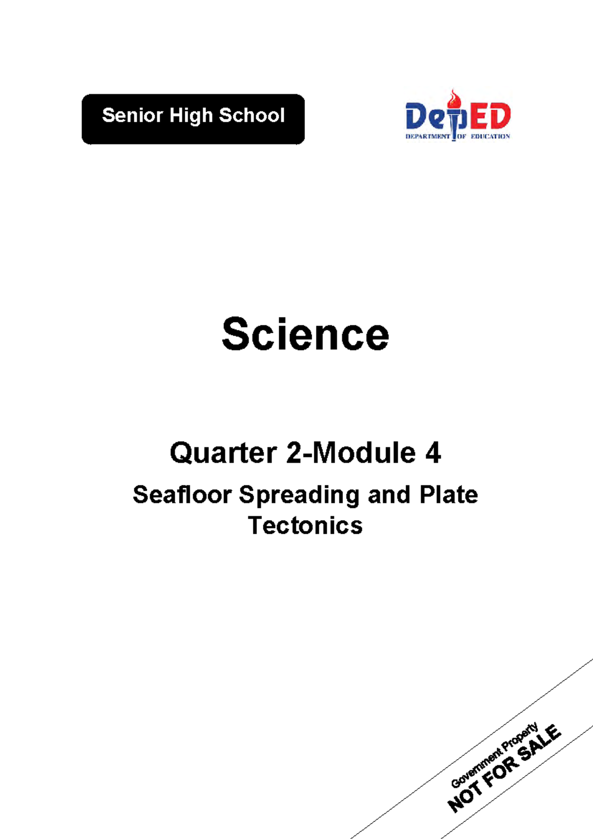 4 Q2 Earth Science - Science Quarter 2 - Module 4 Seafloor Spreading ...