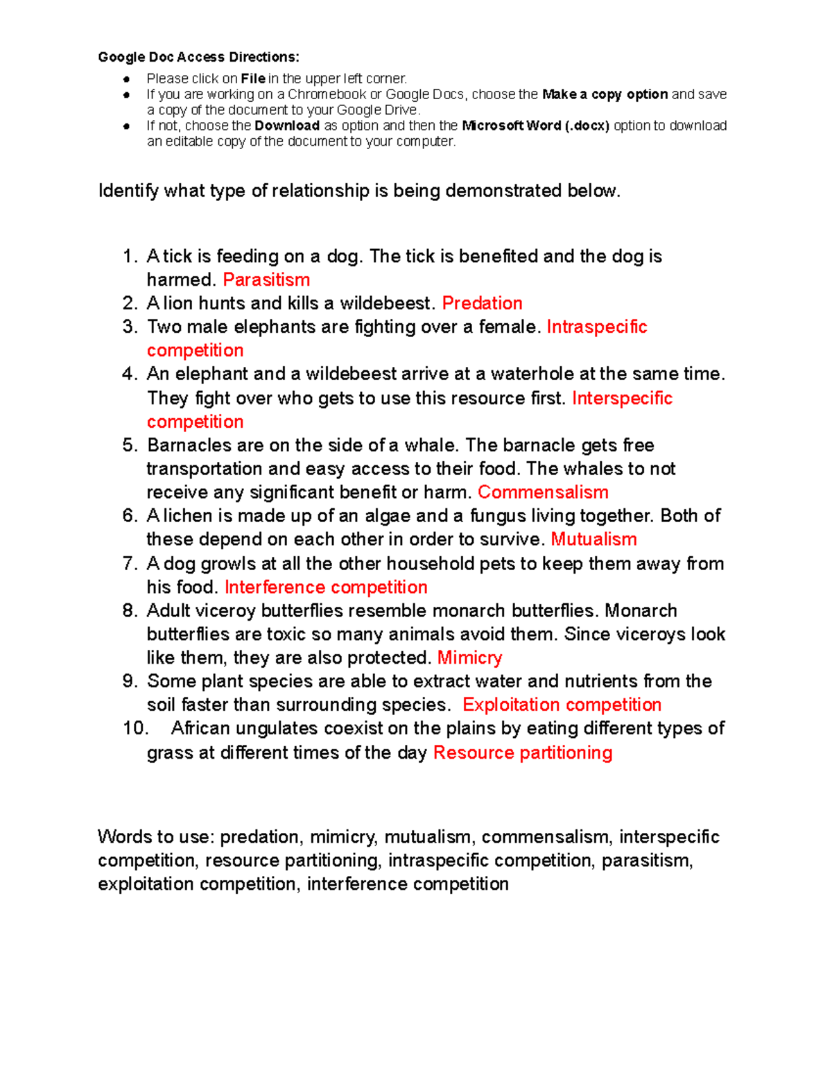 Copy of Copy of Module Three Lesson One Activity Two - Google Doc ...