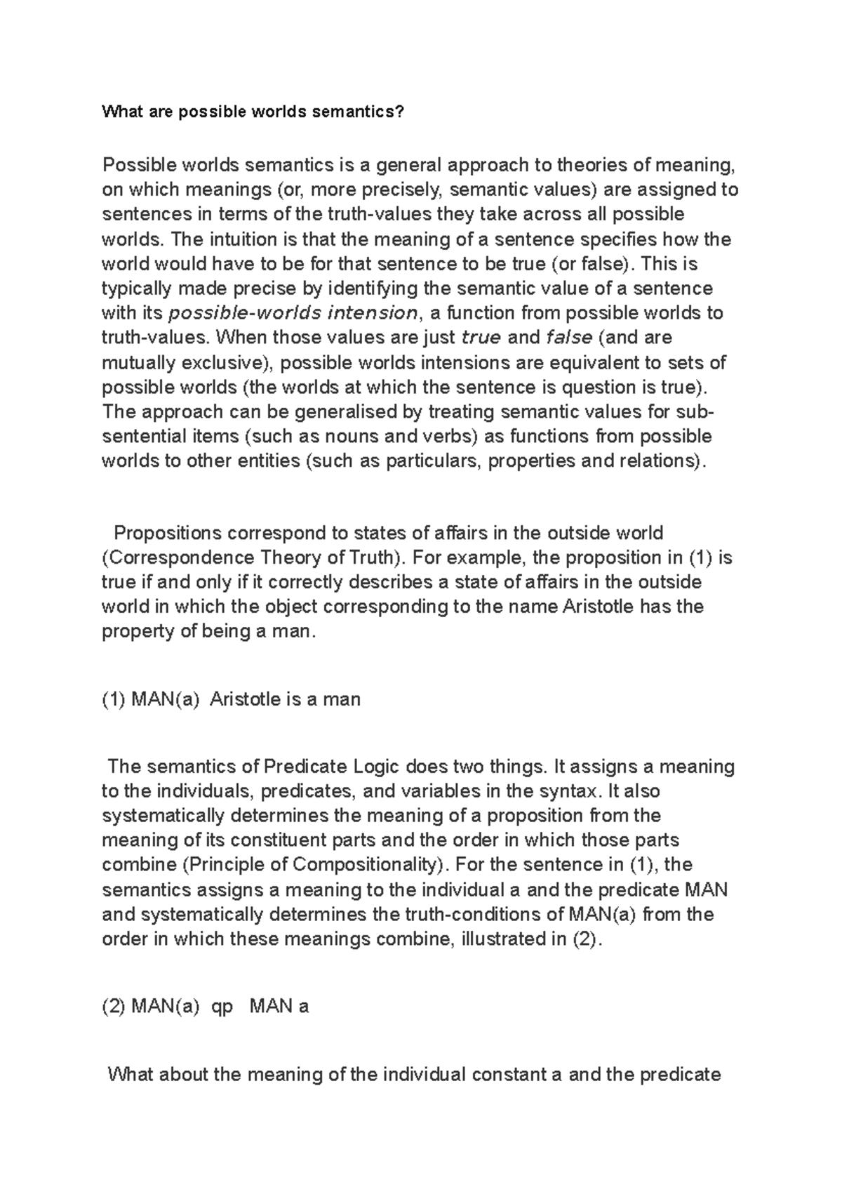 What are possible worlds semantics - What are possible worlds semantics? Possible worlds ...