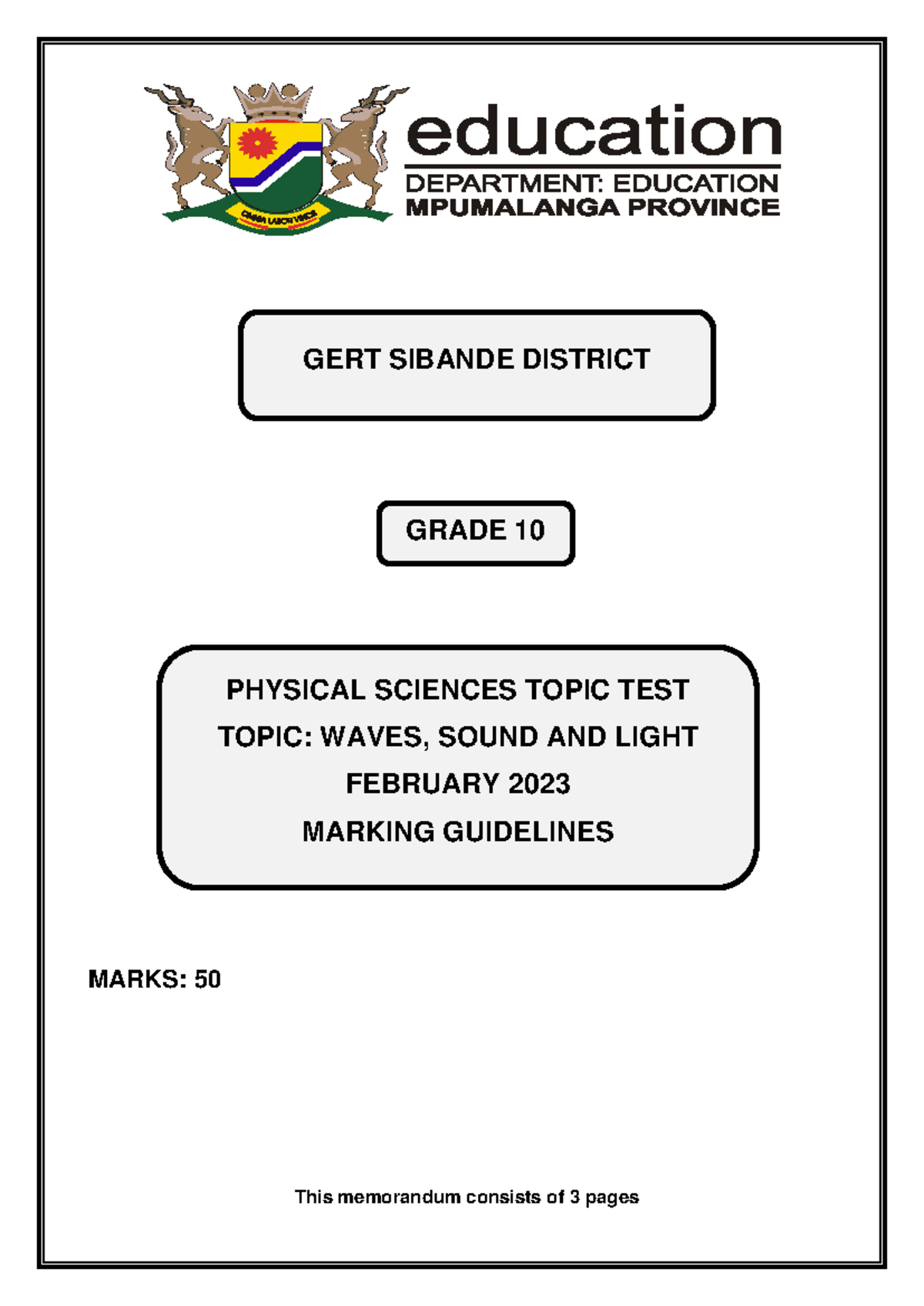 Topic TEST MEMO G10 ( Waves, Sound & Light) 2023-1 230604 134229 ...