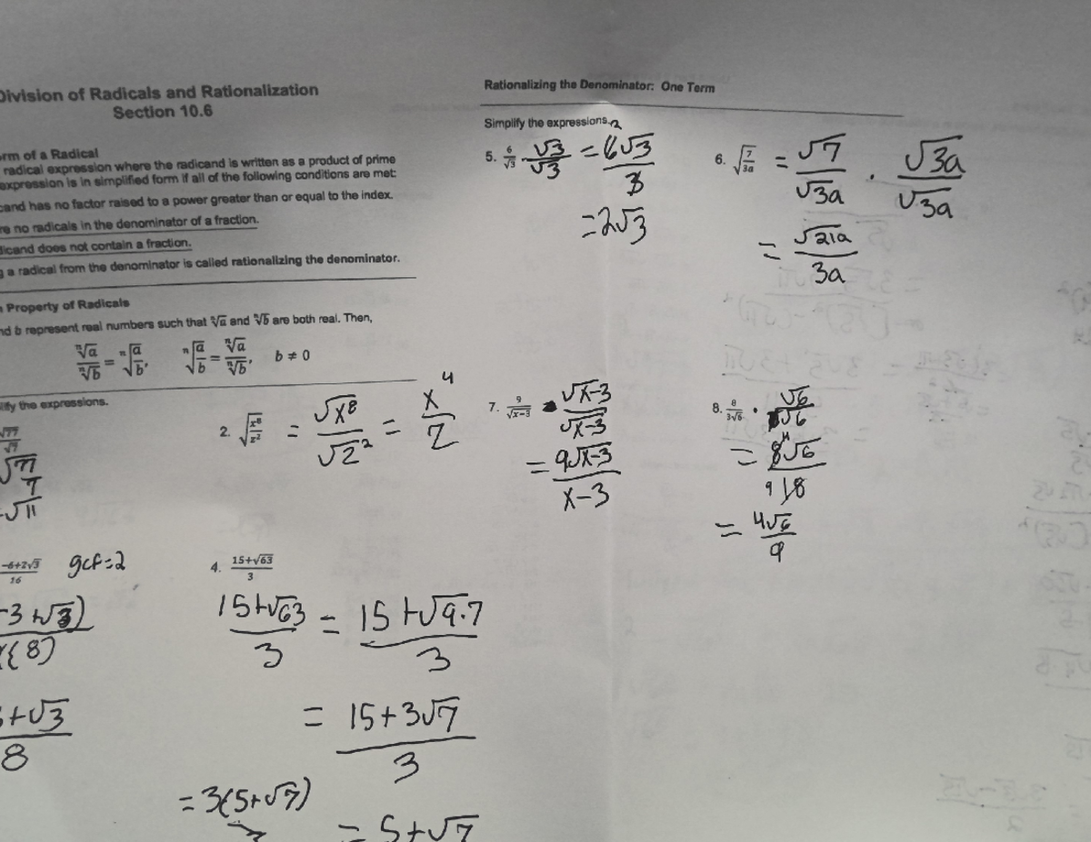 Mth2 - math notes - Division of Radicals and Rationalization ...