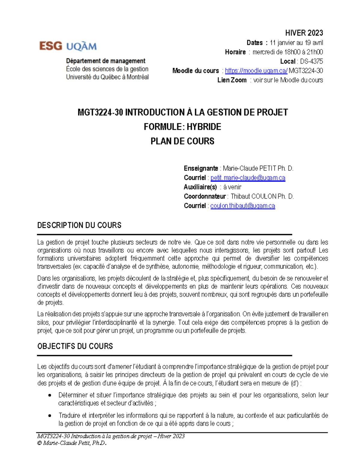 MGT3224-30 H23 Plan de cours v3F Moodle - MGT3224- 30 Introduction à la ...