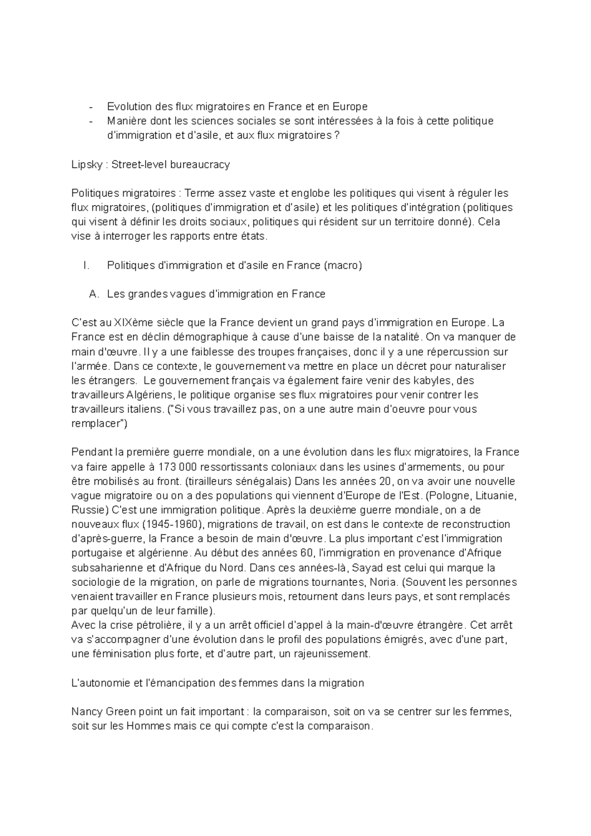 Politiques d'immigration et d'asile - Evolution des flux migratoires en ...