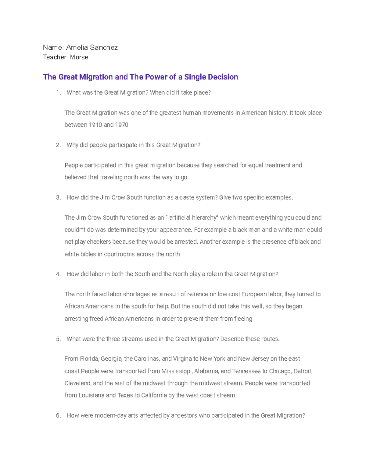 Unit 6 Dropbox - Name: Amelia Sanchez Teacher: Morse The Great ...