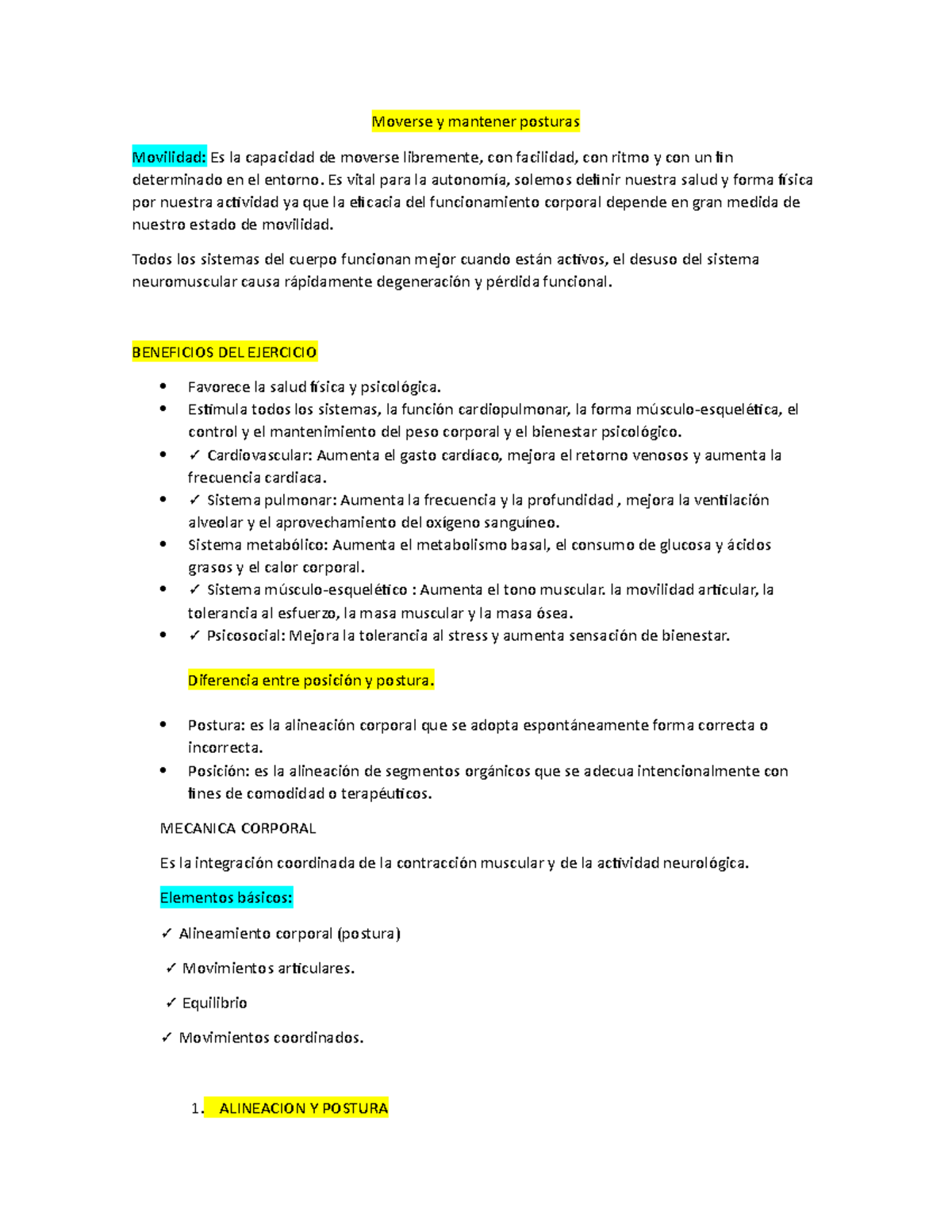 Moverse y mantener posturas - Moverse y mantener posturas Movilidad: Es ...