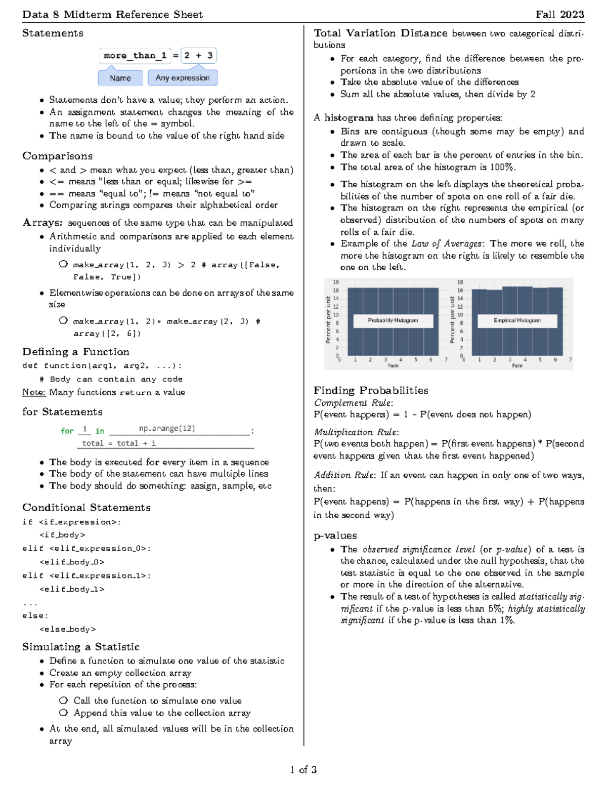 Data 8 FA23 Midterm Reference Sheet - Data 8 Midterm Reference ...