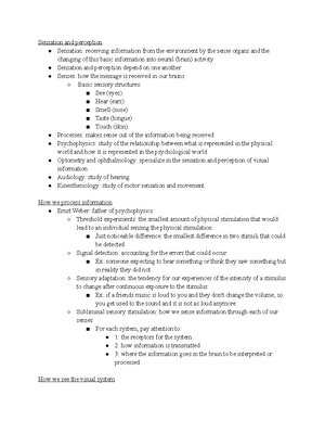 Chapter 2 notes - What is memory Memory: the persistent and enduring ...