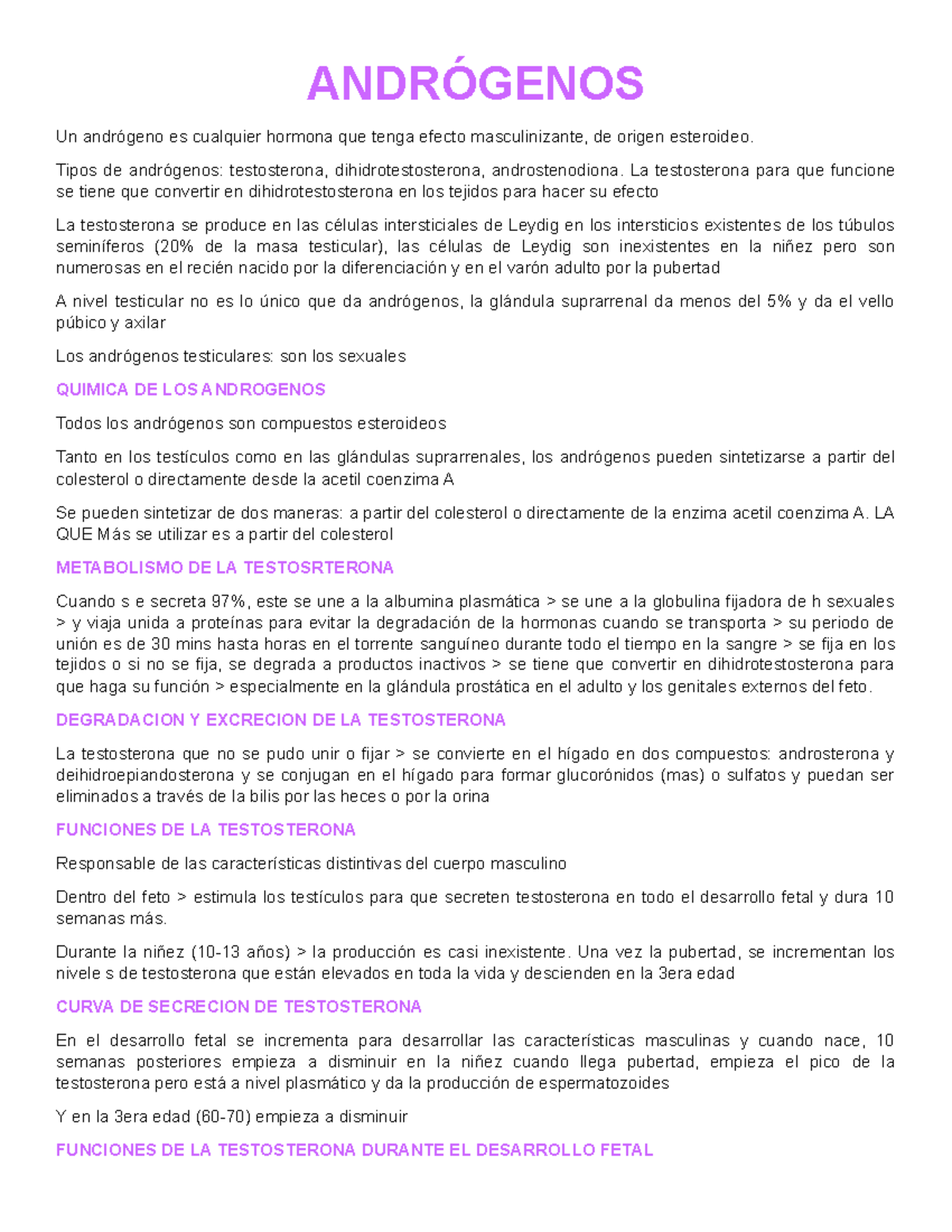 Fisiología andrógenos - ANDRÓGENOS Un andrógeno es cualquier hormona ...