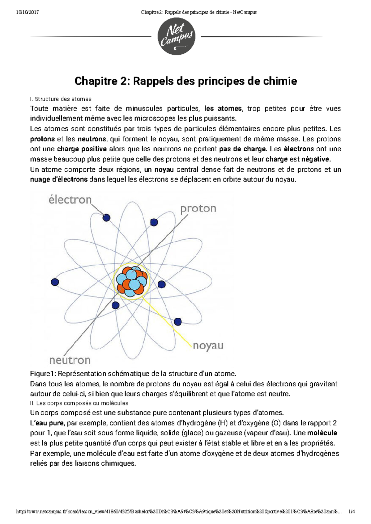 Chapitre 2 - Rappels des principes de chimie - Structure des atomes ...