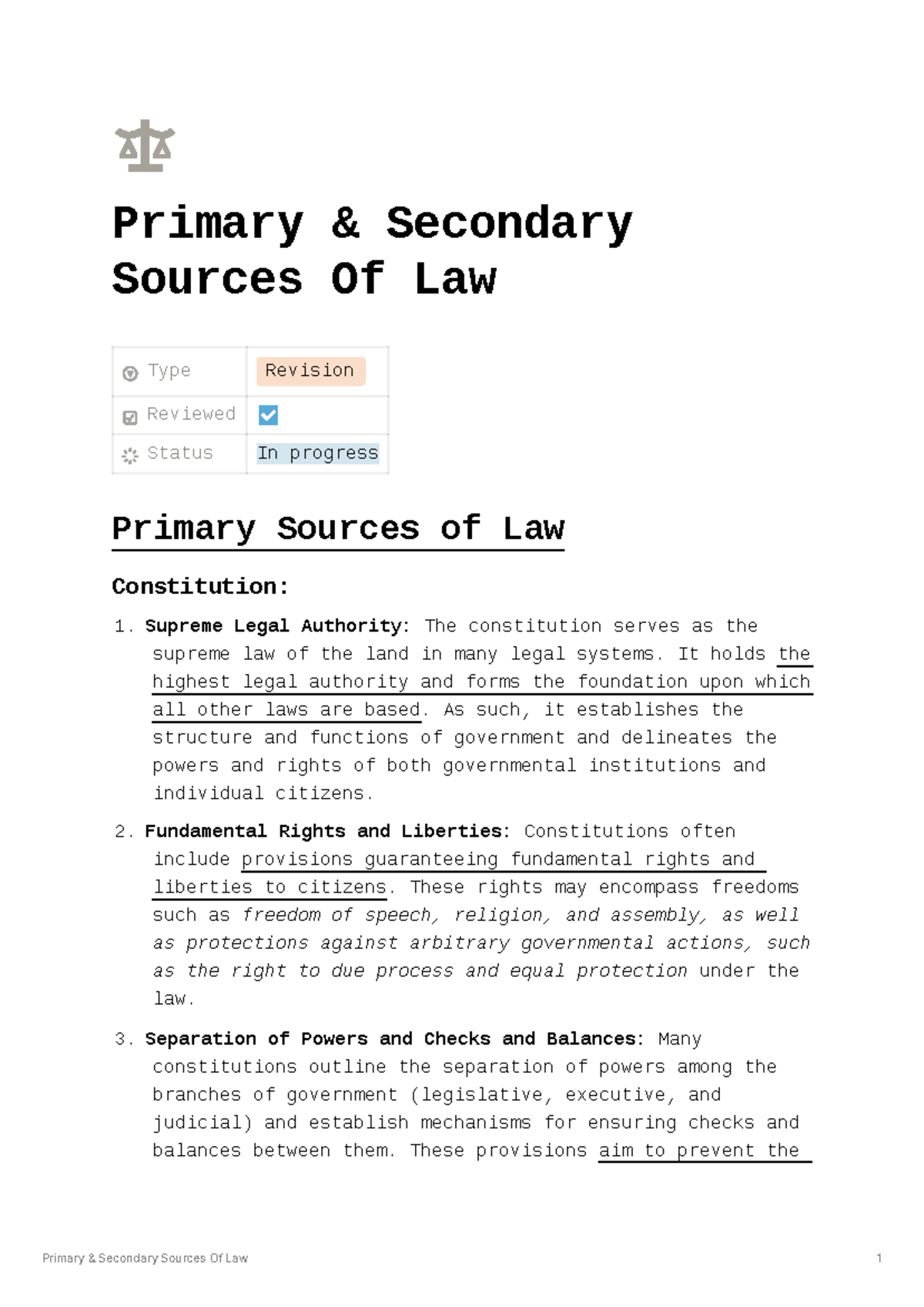 Primary and Secondary Sources Of Law - Primary & Secondary Sources Of ...