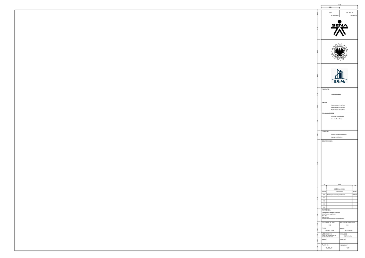 Propuesta de de Rotulo según parámetros -Acotado - PLANO Nº: DIBUJÓ ...