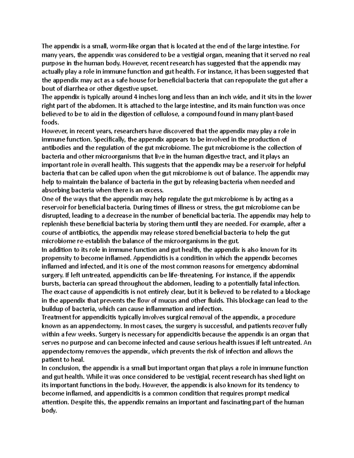 The appendix is a small - notes - The appendix is a small, worm-like ...