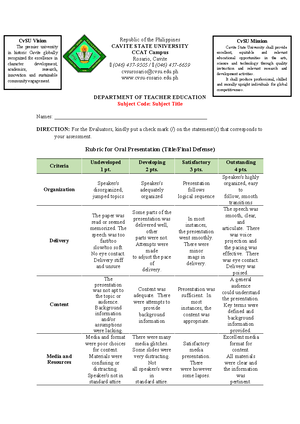 Tableau Rubric - GROUP NO. Tableau Rubric Components Level 1 Level 2 ...