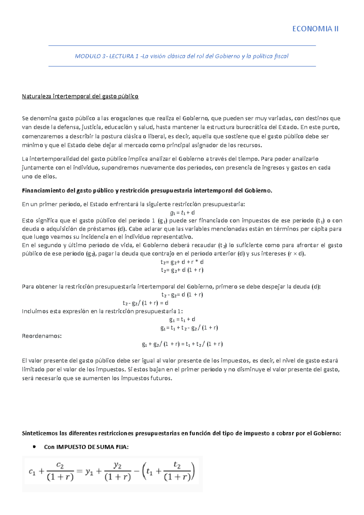 Economia II -M3 - RESUMEN - ECONOMIA II MODULO 3- LECTURA 1 -La visión ...