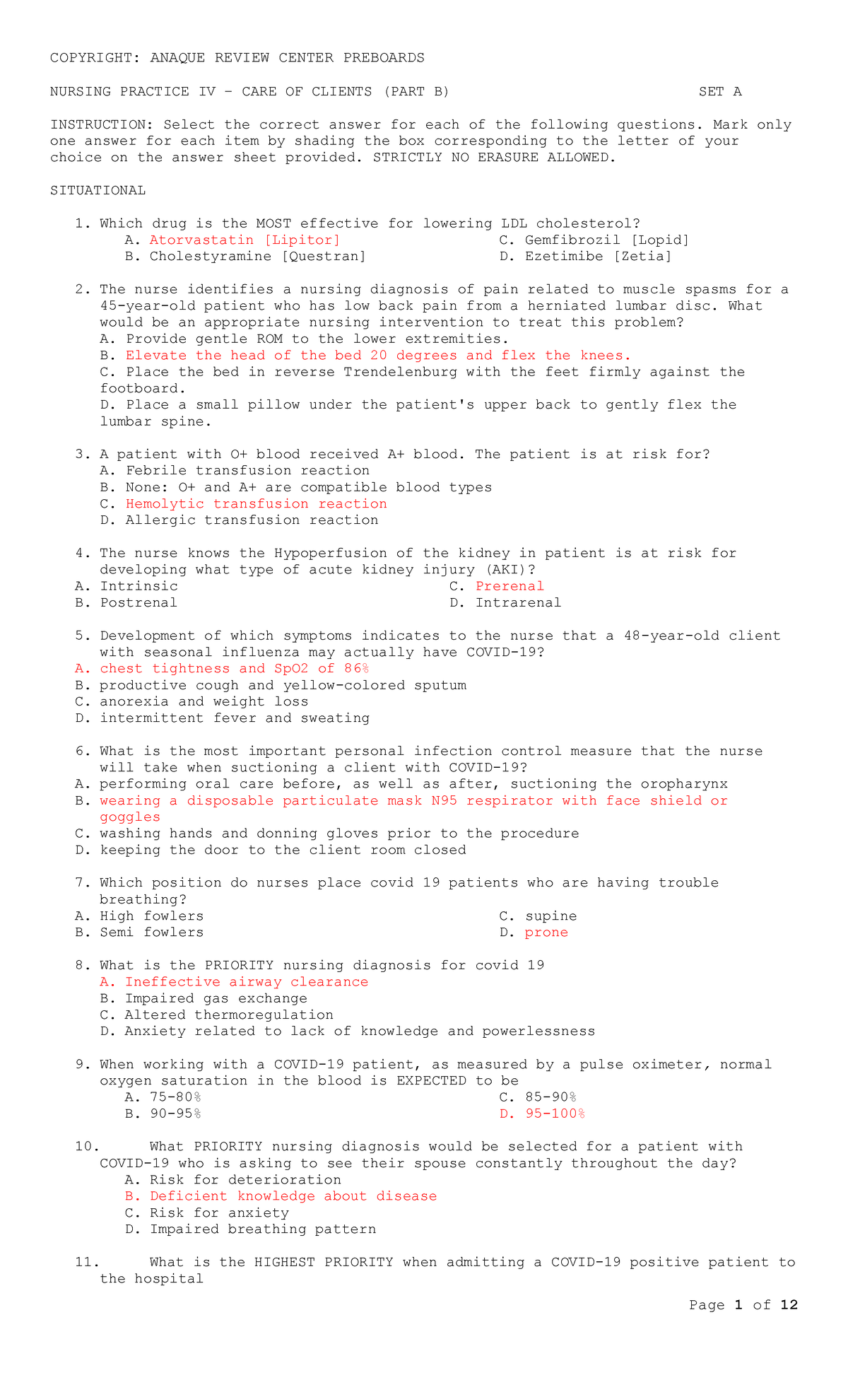 2023-NP4 - Summary Bs Nursing - NURSING PRACTICE IV – CARE OF CLIENTS ...