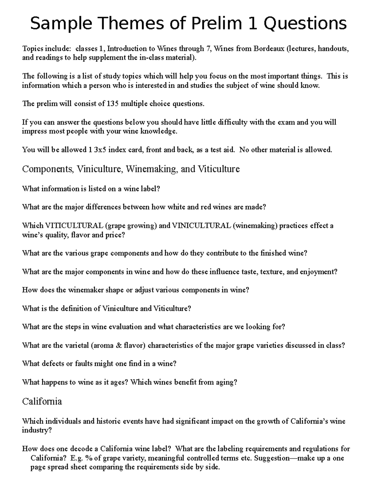 F23 Prelim 1 Sample themes - Sample Themes of Prelim 1 Questions Topics ...