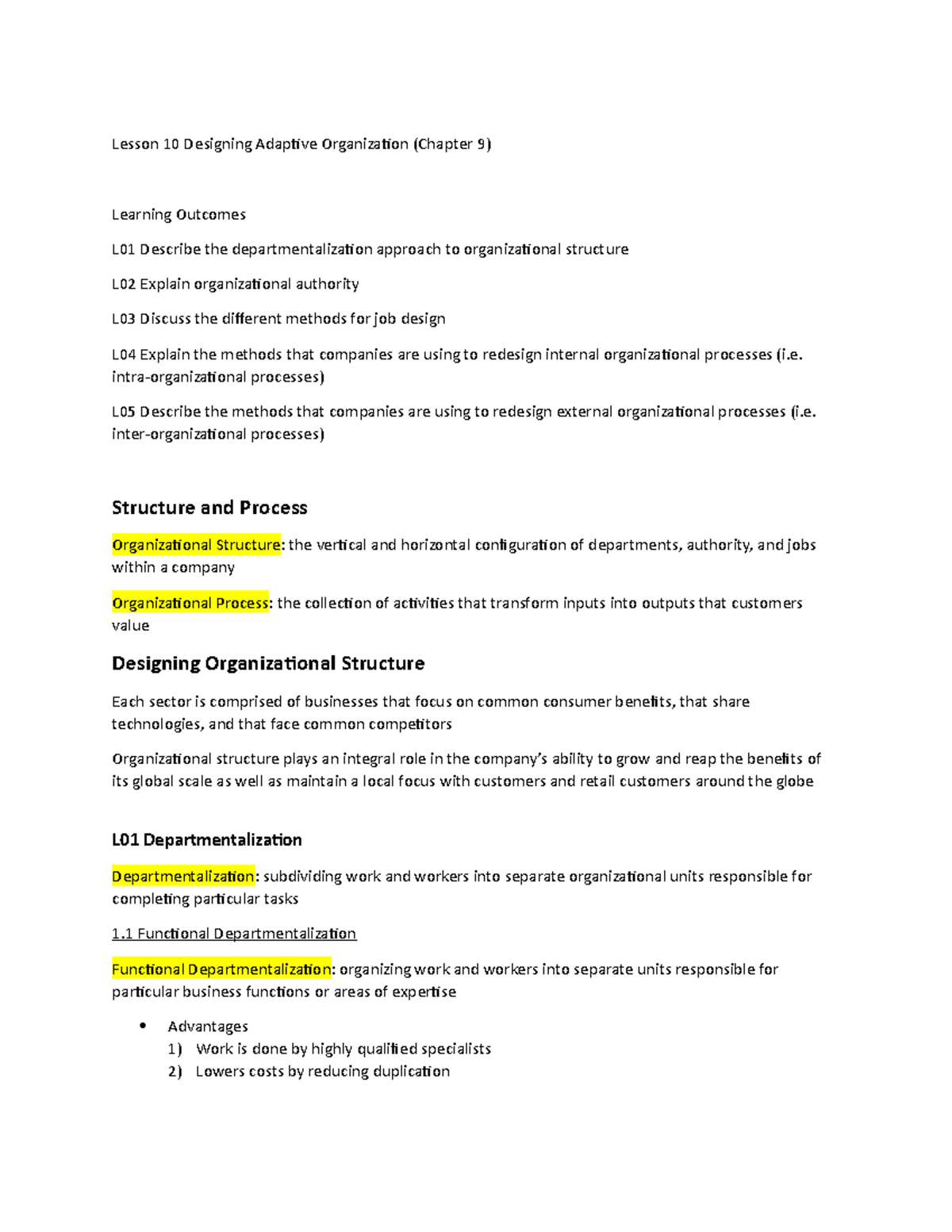 Lesson 10 Designing Adaptive Organization - intra-organizational ...