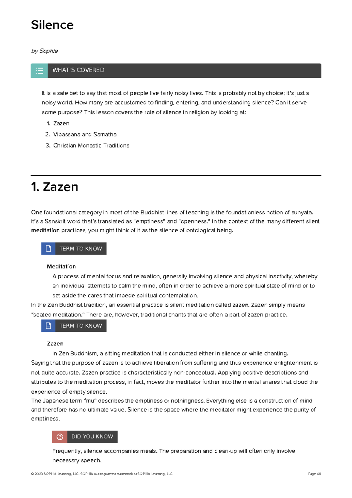 Approaches to Studying Religions Unit-2-tutorials 3 - Silence by Sophia ...