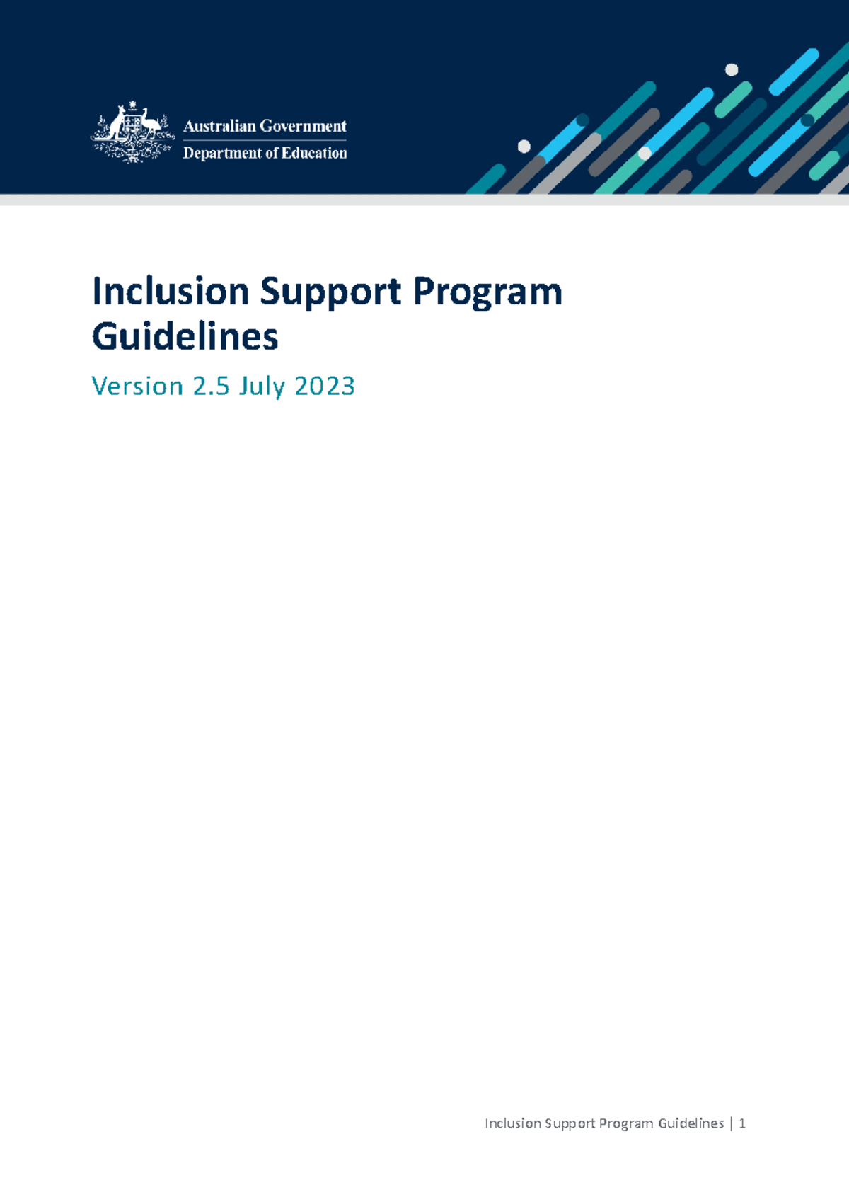Inclusion Support Program Guidelines - March 2017 1 Update following ...