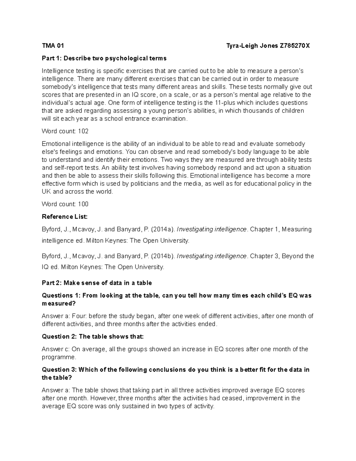 Tma 01 Module 2 Submitted And Marked Assignment Tma 01 Tyra Leigh Jones Z785270x Part 1