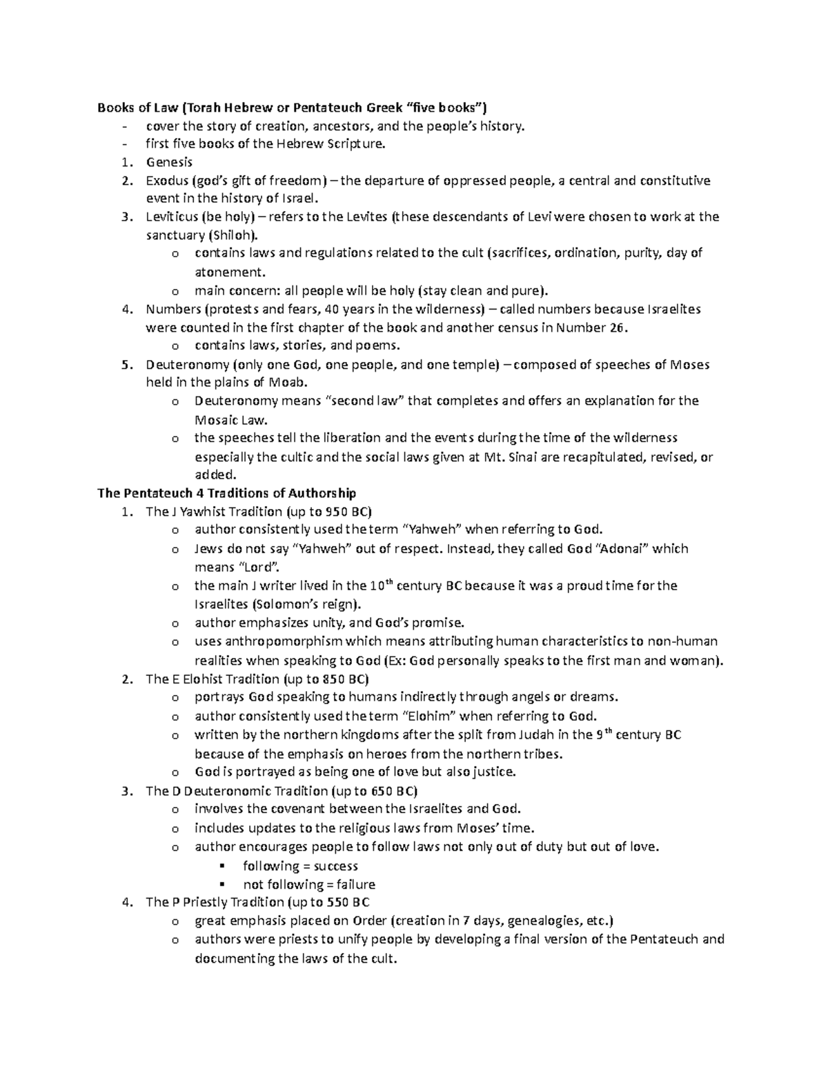 CHS Quiz 2 Rev - kapoy nako - Books of Law (Torah Hebrew or Pentateuch ...