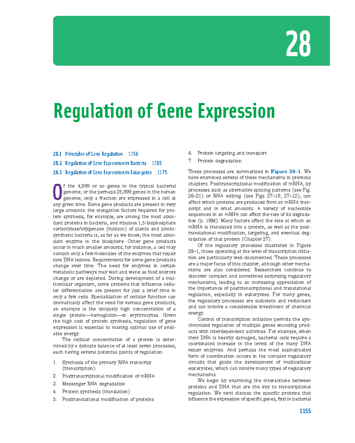 Gene Regulation Chap 28 - 28 Principles of Gene Regulation 1156 28 ...