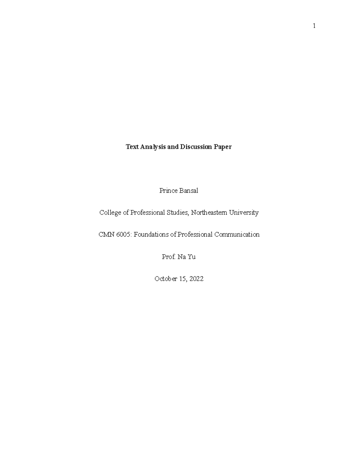 Self Reflection Eassy APA Style 7 - Text Analysis and Discussion Paper ...