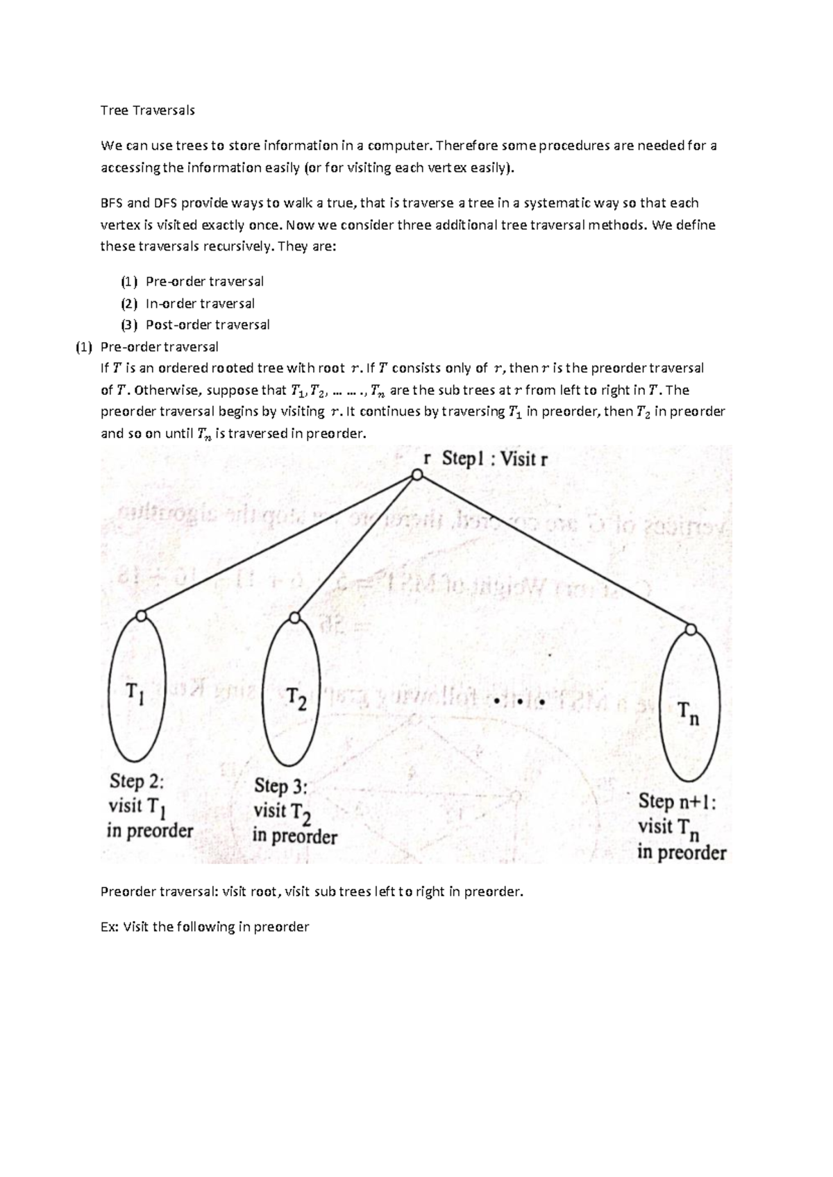 Unit 5 New Gt Notes Tree Traversals We Can Use Trees To Store Information In A Computer