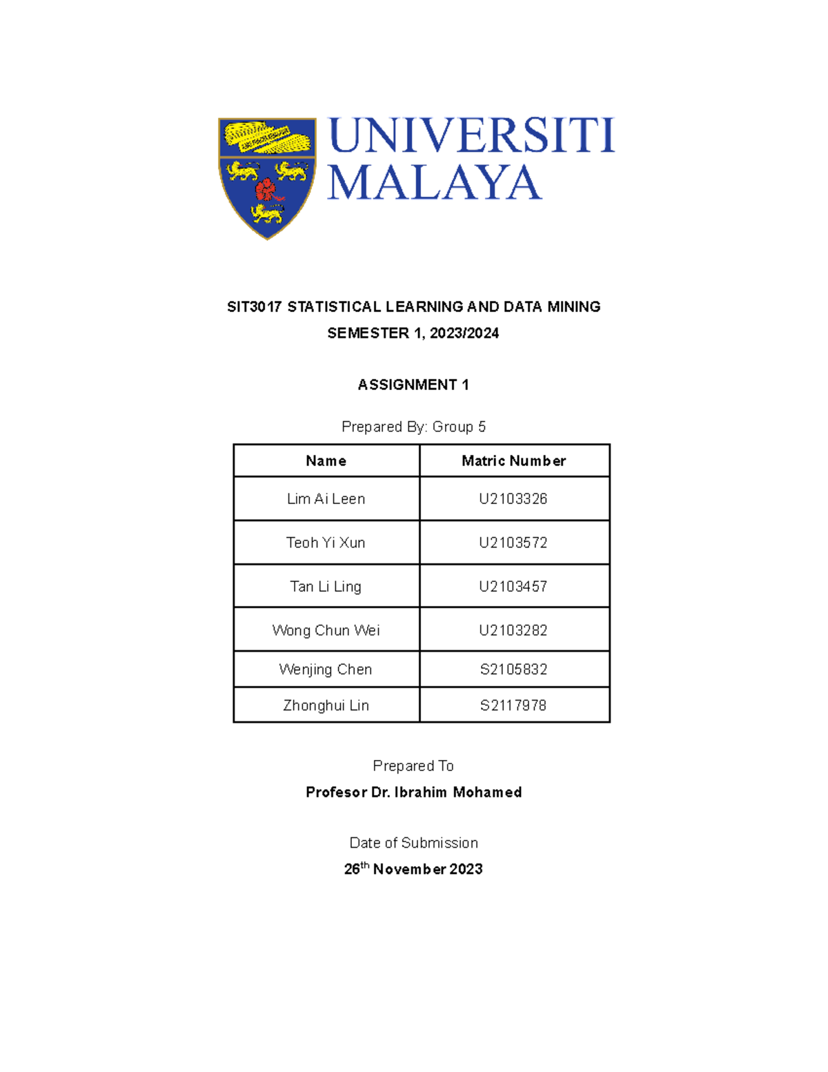 SIT3017 Assignment 1 - Short report on clustering analysis - SIT3017 STATISTICAL LEARNING AND ...