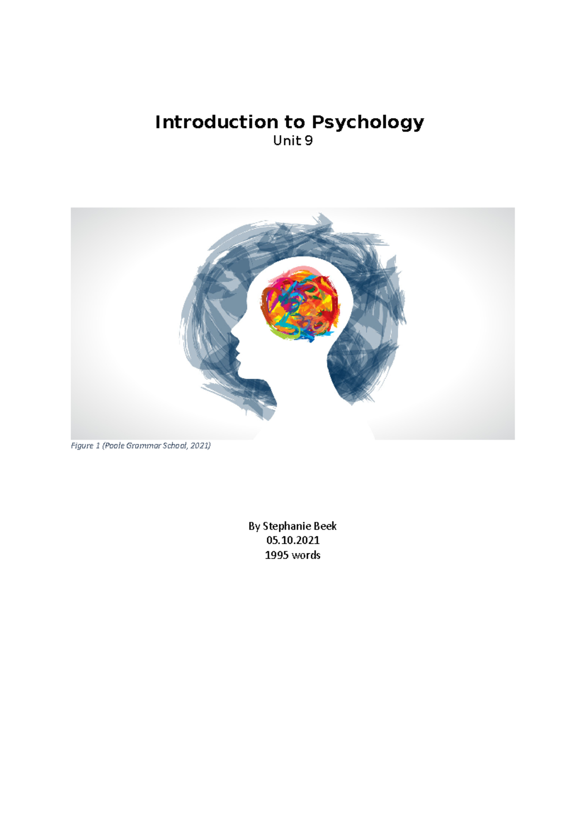 Unit 9 Introduction to Psychology - Introduction to Psychology Unit 9 ...