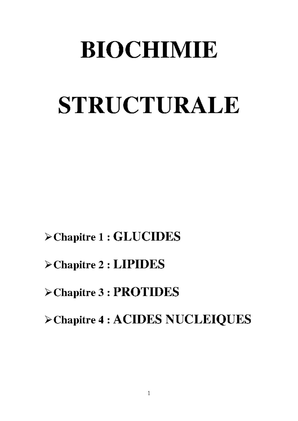 Bioch-Struct. Cours - Glucides+Lipides - BIOCHIMIE STRUCTURALE Chapitre ...