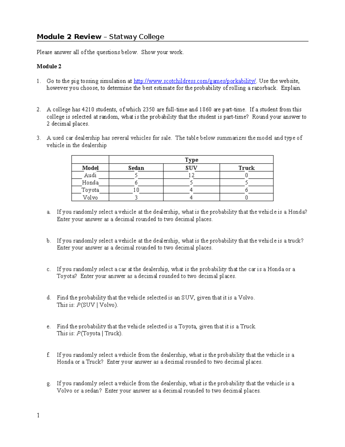 UFS SW Module 2 Review - Module 2 Review – Statway College Please ...