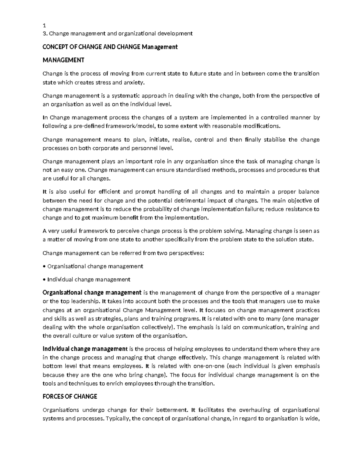 Change Management and Organizational Development - Change management ...