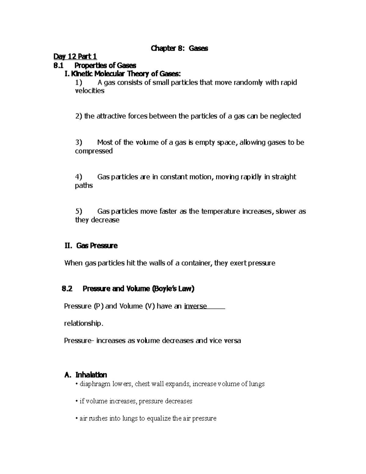 8 Gases ONL Fa15 - leanard - Chapter 8: Gases Day 12 Part 1 8 ...
