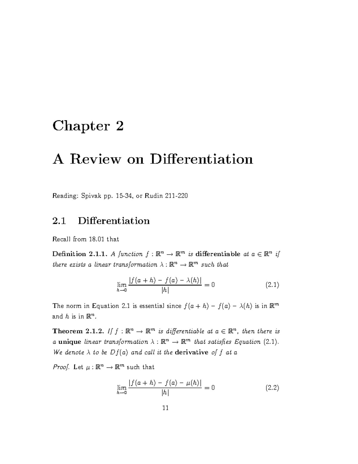 Chapter 2 A Review on Differentiation (PDF) - Chapter 2 A Review on ...