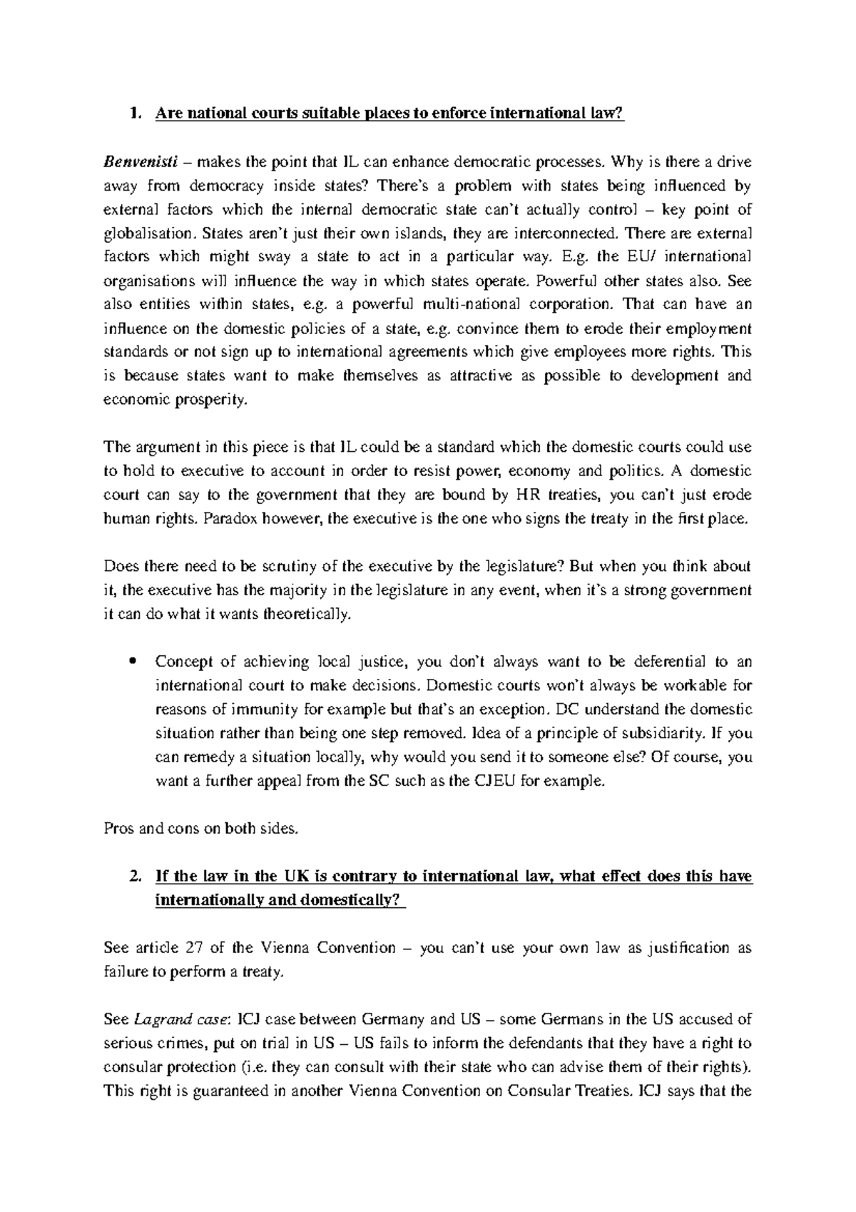 General Principles Of International Law Seminar On International Law