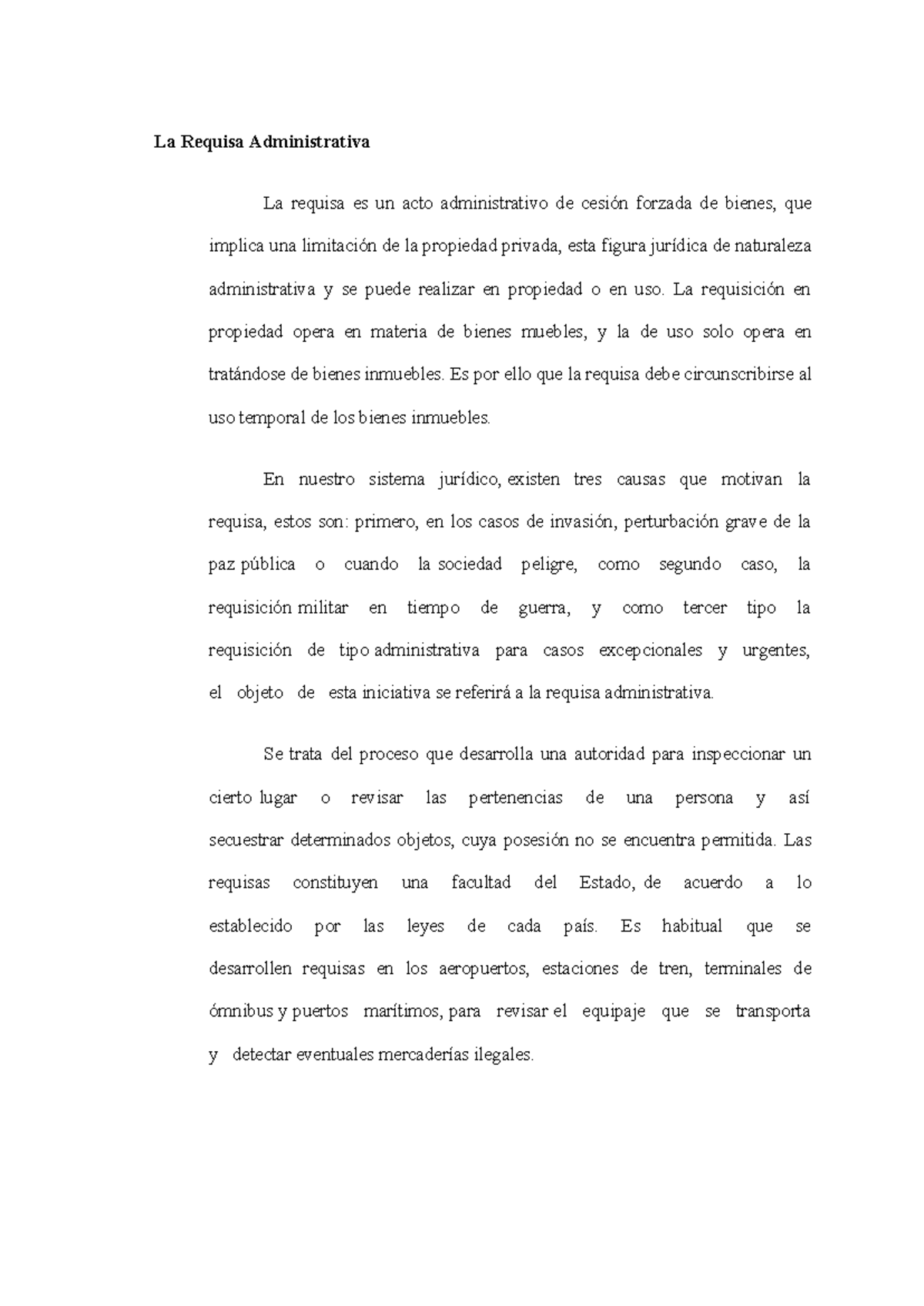 LA Requisa Administrativa - La requisición en propiedad opera en ...