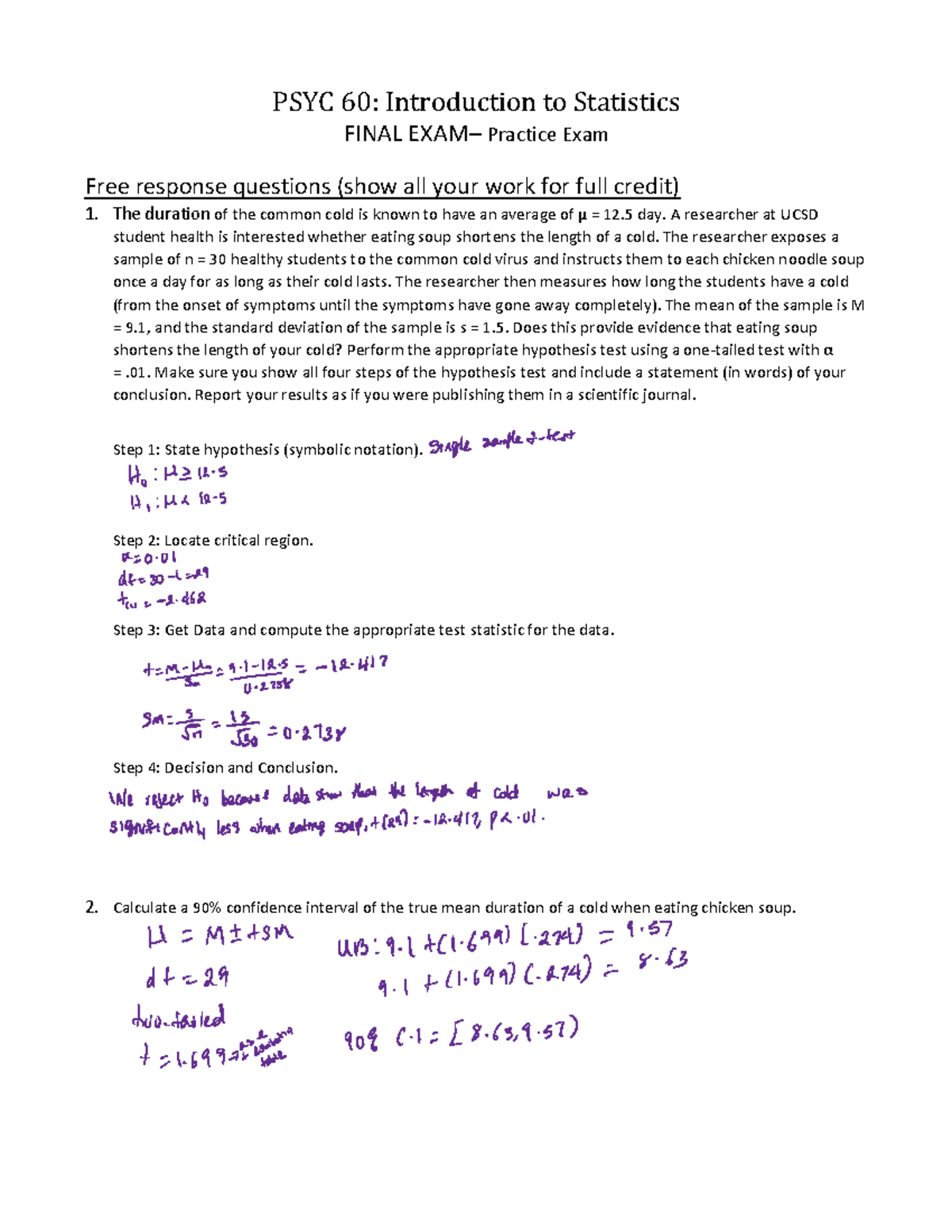PSYC+60+practice+final - PSYC 60: Introduction to Statistics FINAL EXAM ...