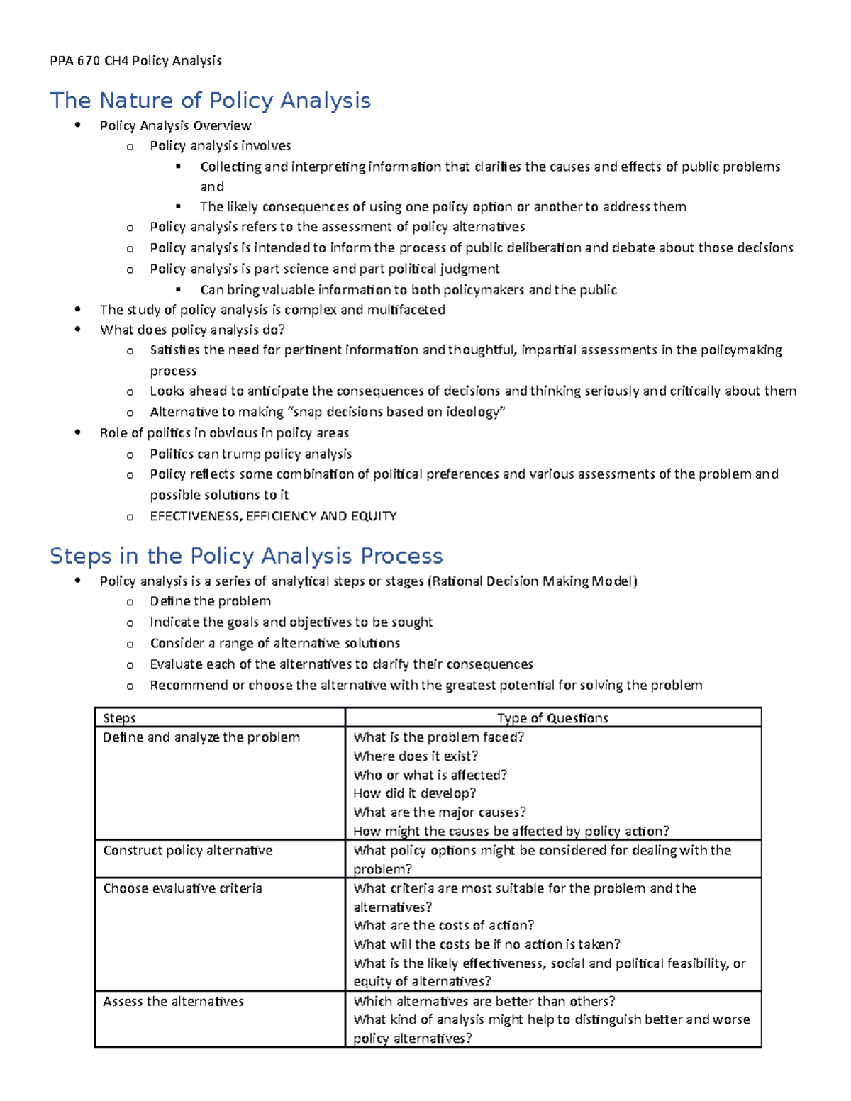 PPA 670 CH4 Policy Analysis - PPA 670 CH4 Policy Analysis The Nature of ...